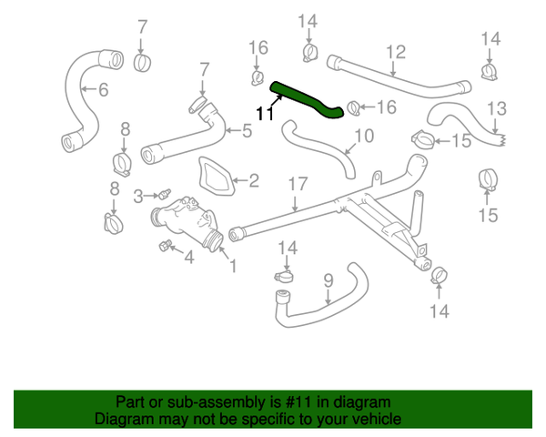 Genuine BMW Engine Coolant By-Pass Hose Right (528i) - 13541703865 ...