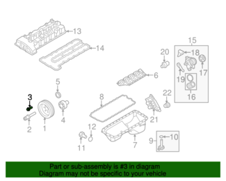 Genuine BMW Crankshaft Pulley Bolt - 11237564511 - Modded Euros