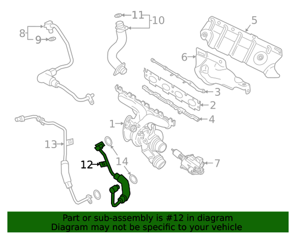 Genuine BMW Mini Turbocharger Coolant Line - 11538629971 - Modded Euros