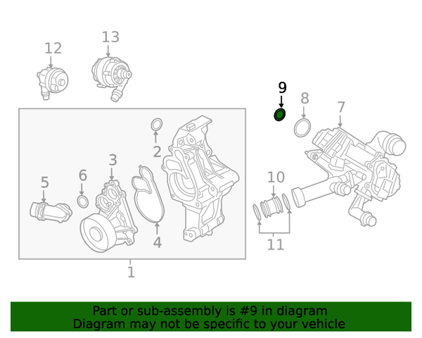 Genuine BMW Engine Coolant Thermostat Housing Seal - 11539494424 ...