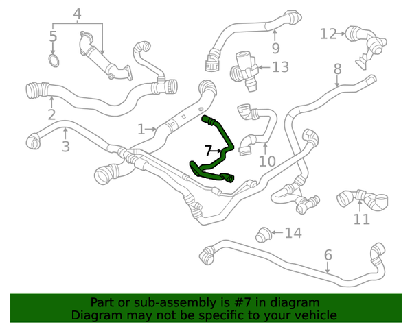 Genuine BMW Engine Coolant Overflow Hose - 17125A4E4B5 - Modded Euros