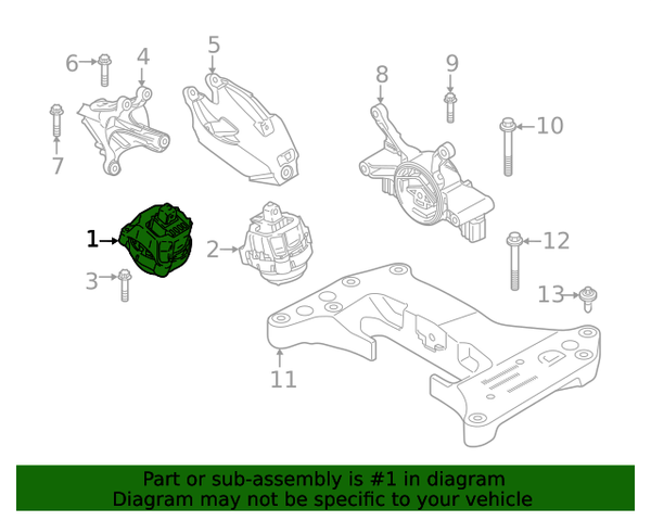 Genuine BMW Engine Mount - 22119503432 - Modded Euros