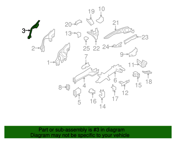 Genuine BMW Fender Apron Reinforcement - 41117174273 - Modded Euros