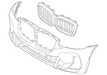 Genuine BMW Grille - 51135A1AC59 - Modded Euros