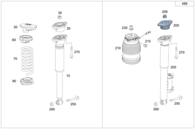 Genuine Mercedes Suspension Air Spring - 2053200725 - Modded Euros