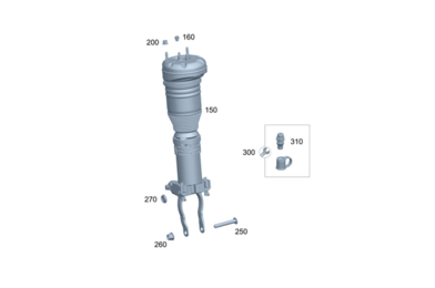 Genuine Mercedes Suspension Strut - 1673201103 - Modded Euros